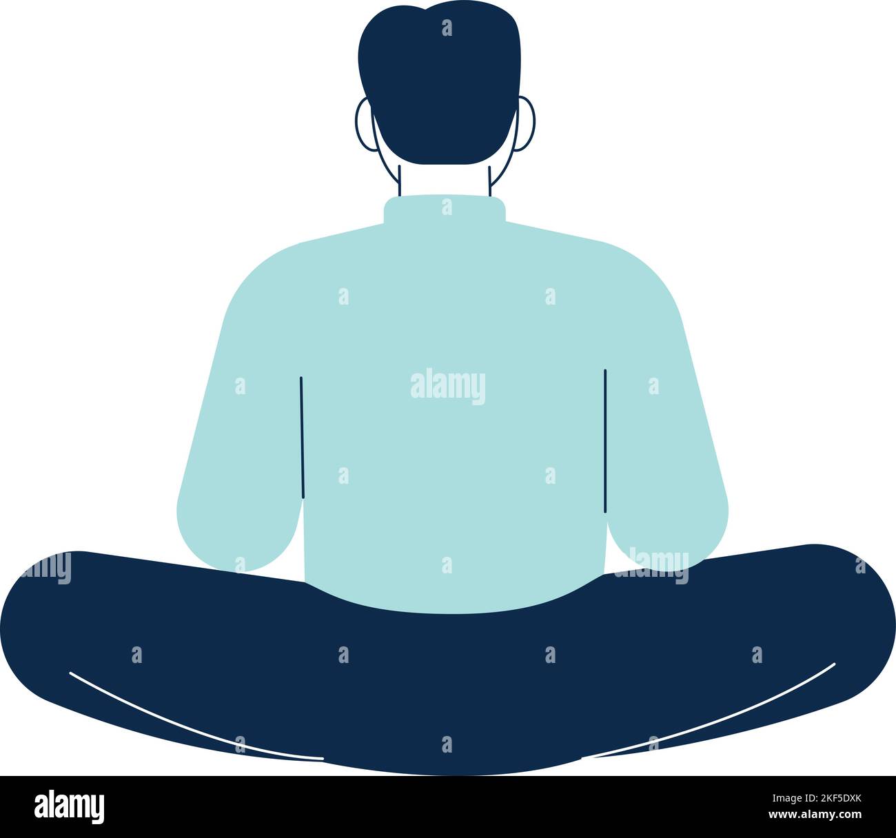 Man in lotus pose back view. Mind relaxation icon Stock Vector Image ...