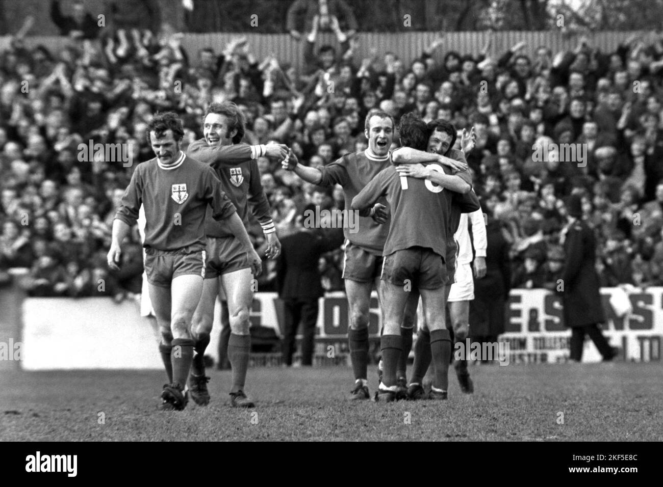 Colchester United's Ray Crawford (no.10) celebrates his second goal in ...
