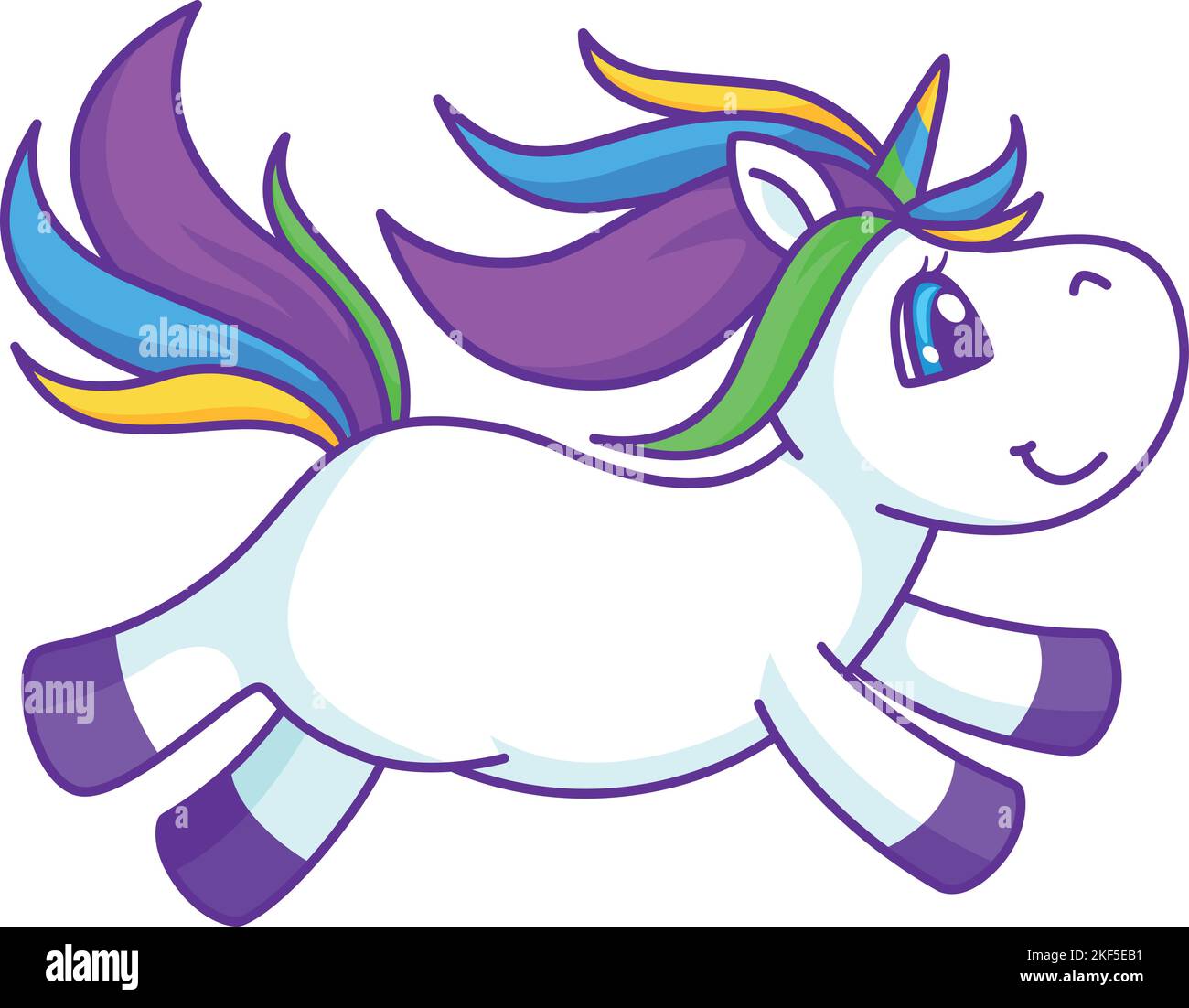 Flying unicorn. Smiling fairytale creature. Magic horse Stock Vector ...
