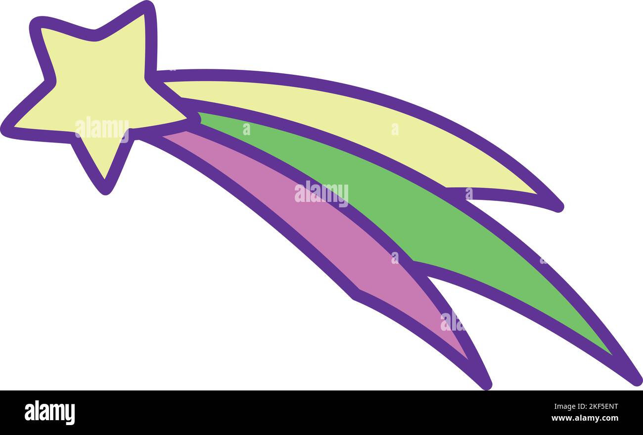 Shooting star icon. Color comet sign. Wish symbol Stock Vector Image ...