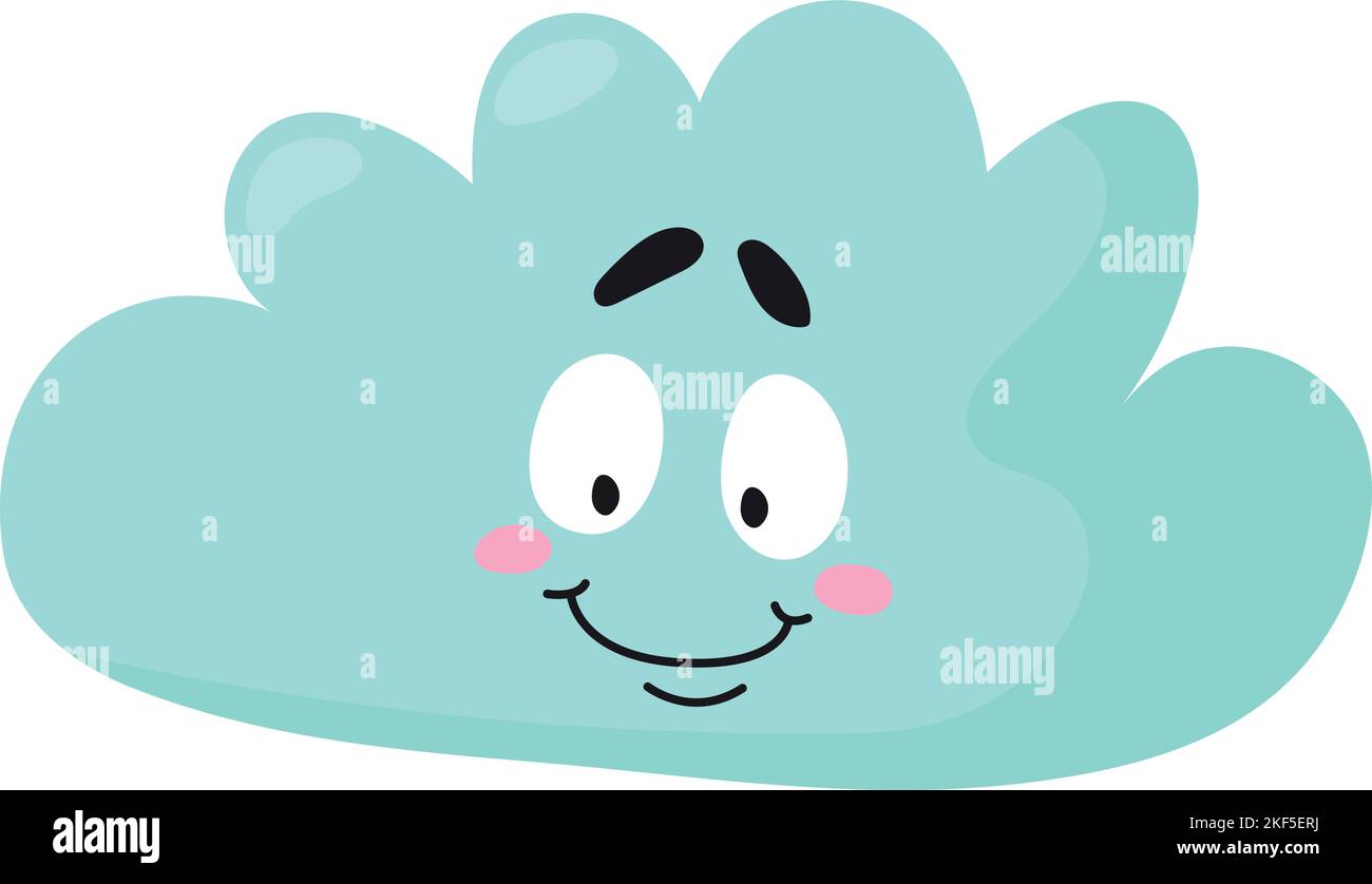 Smiling cloud face. Happy sky kawaii character Stock Vector Image & Art ...