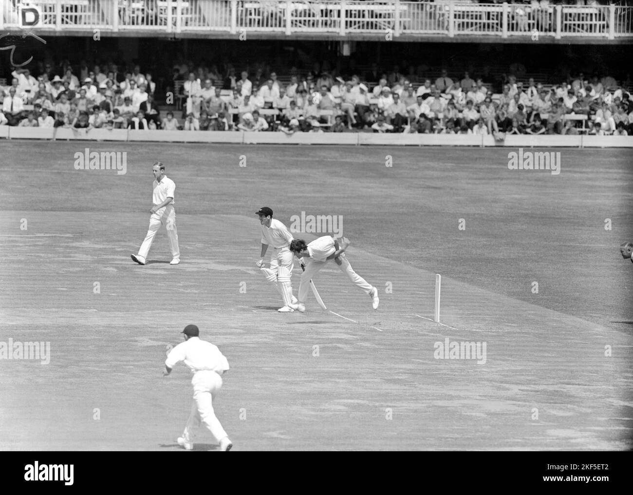 Alan Ward bowling for England Stock Photo - Alamy