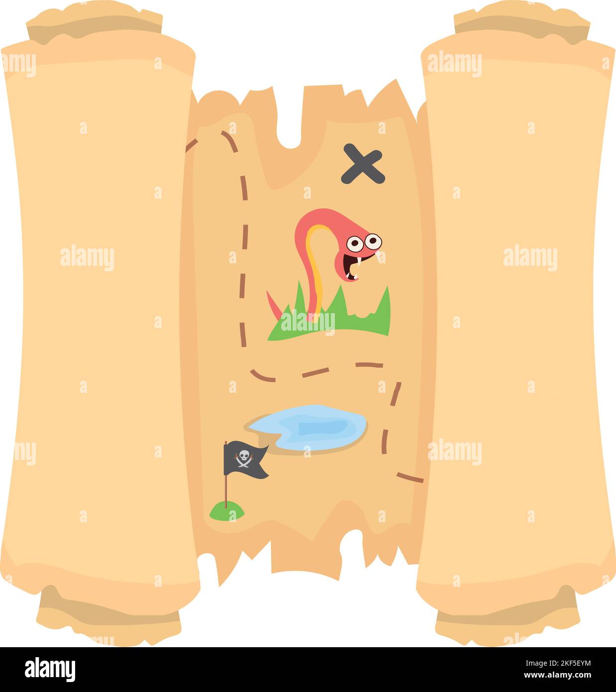 Scroll illustration map hi-res stock photography and images - Alamy