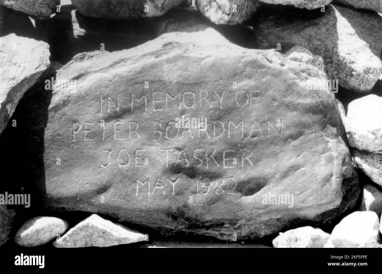 The stone memorial erected near the Rongbuk Monastery at the foot of ...