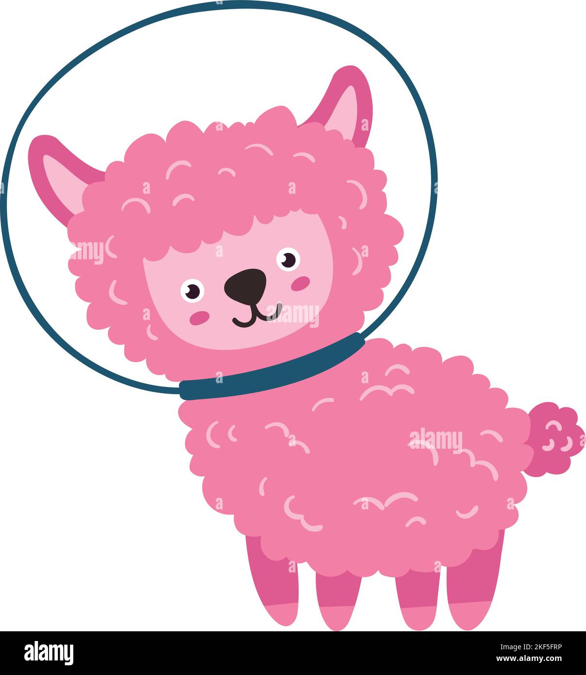 Baby llama in space suit. Cute astronaut character Stock Vector Image ...