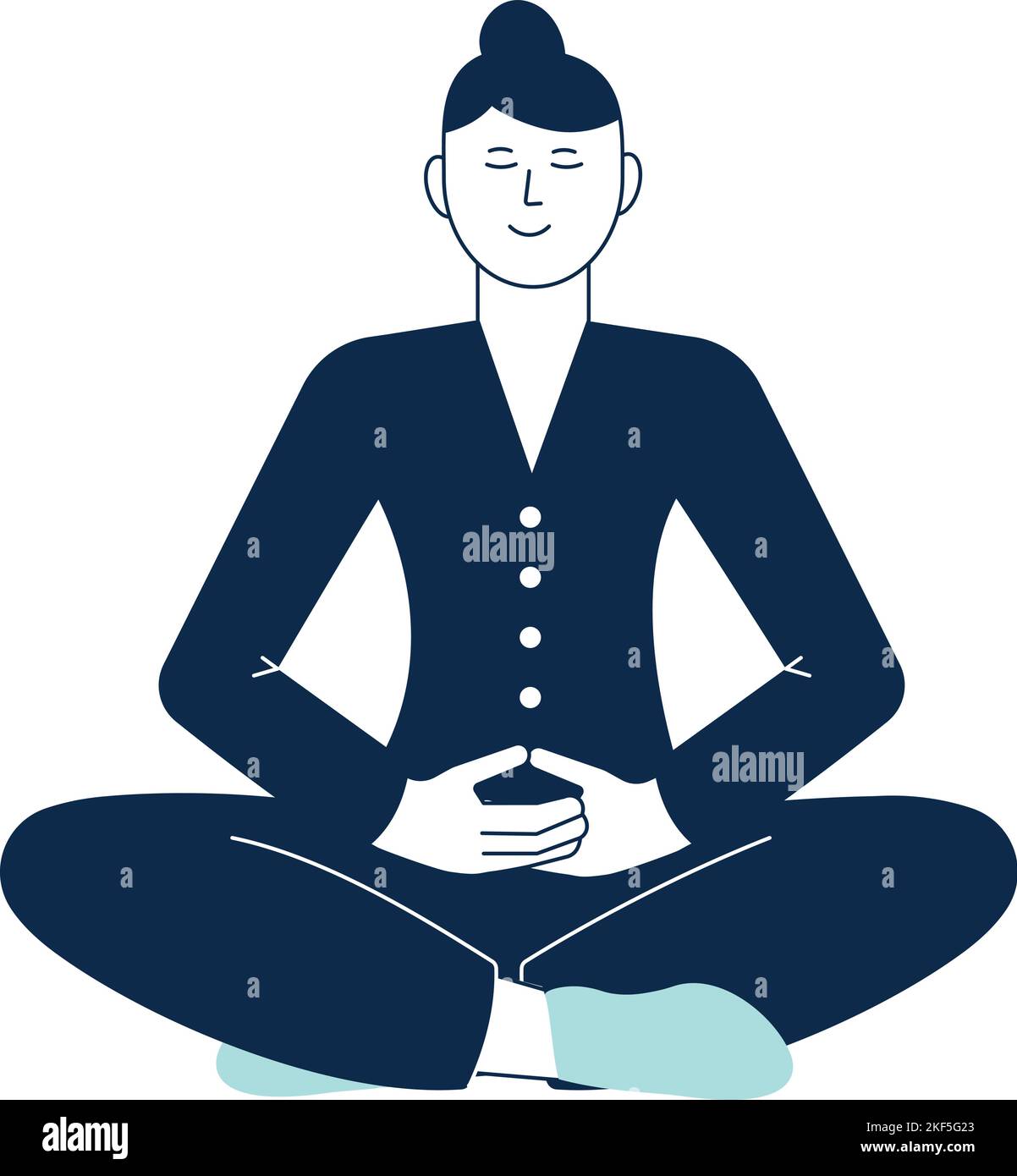 Woman in yoga pose. Mind calming person. Wellbeing icon Stock Vector ...