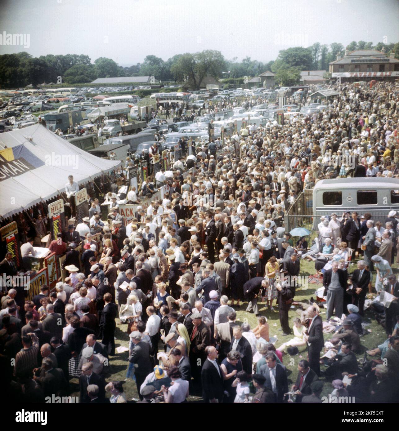 A scene on Epsom Downs on Derby Day Stock Photo - Alamy
