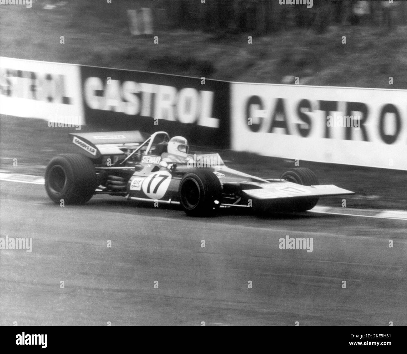 Jackie Stewart in his Tyrrell Ford Stock Photo - Alamy