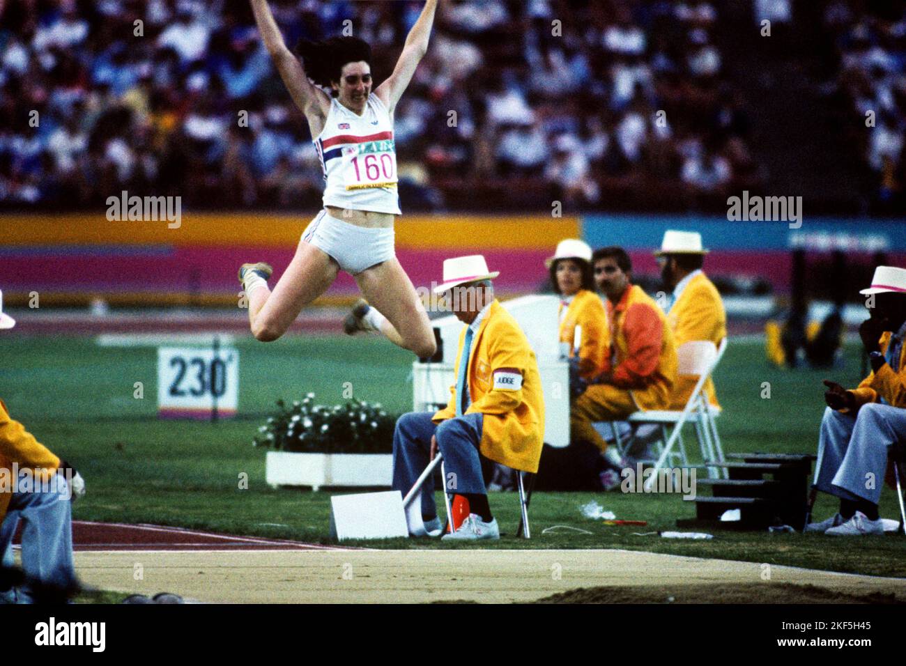 Susan Hearnshaw takes a jump and wins the bronze medal for a jump of 6 ...