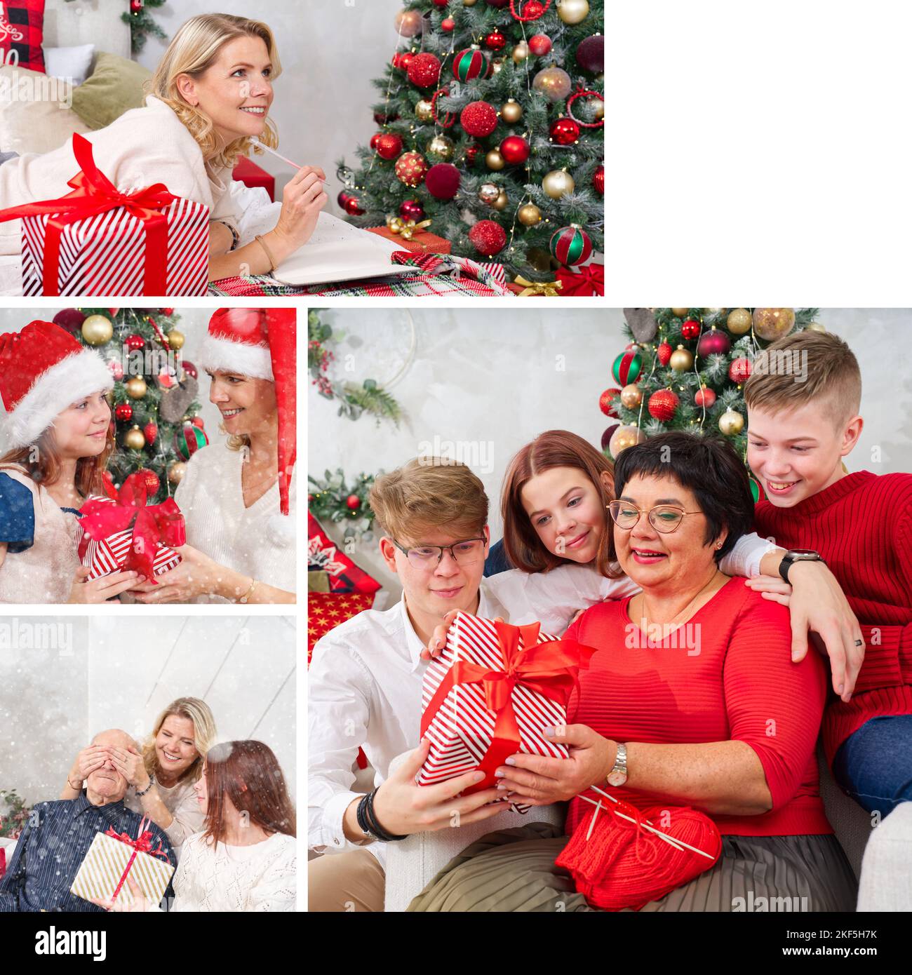 Card collage of different Christmas photos. Beautiful christmas collage ...