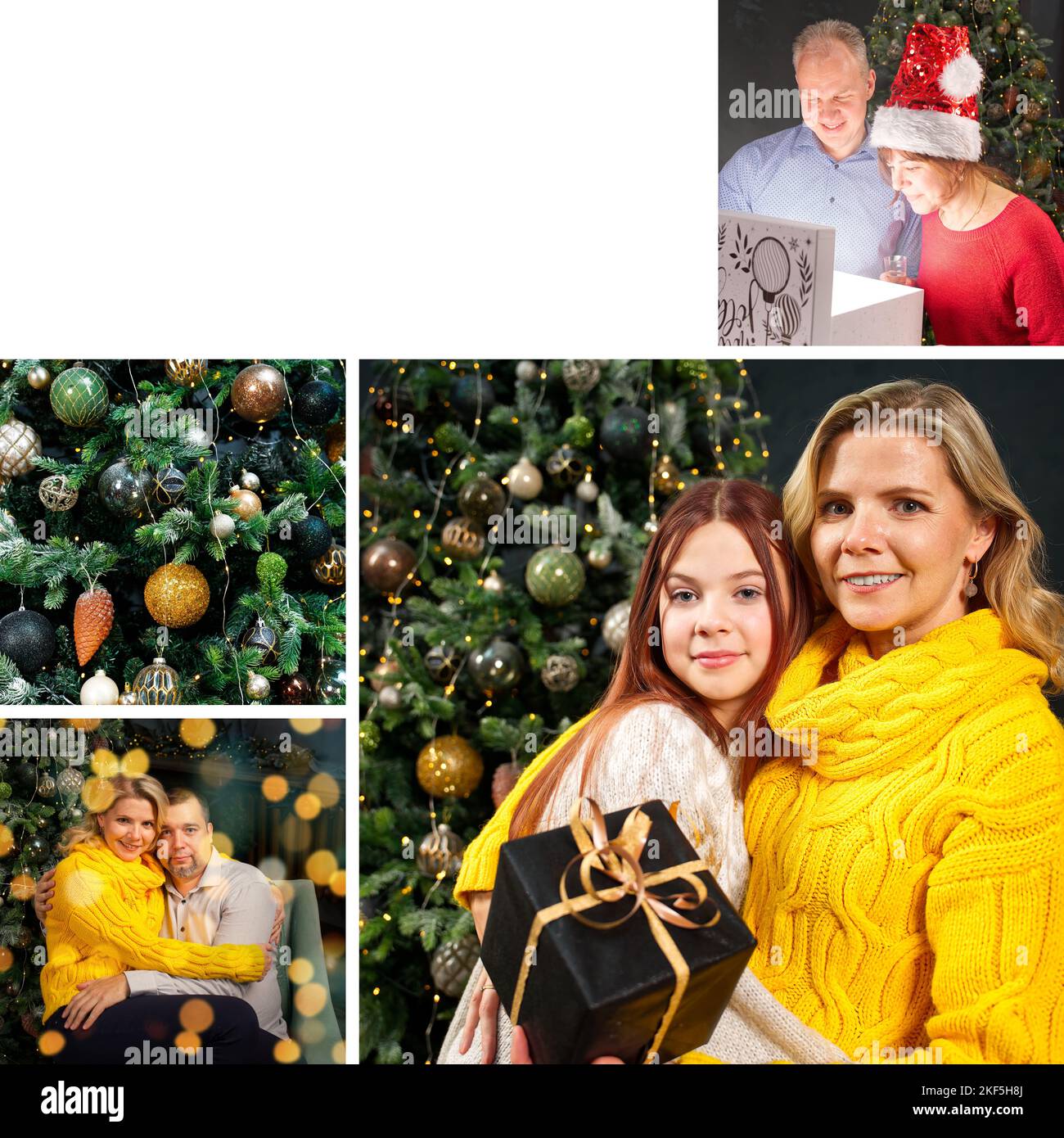 Card collage of different Christmas photos. Beautiful christmas collage ...