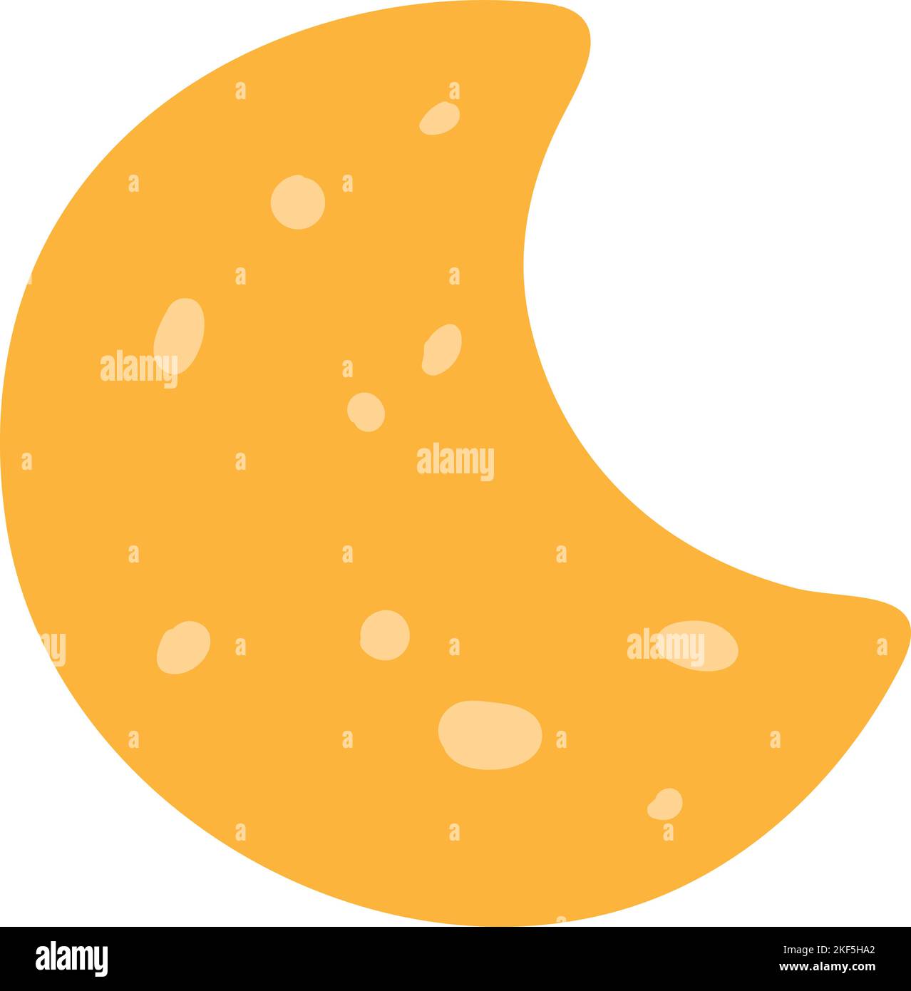 Crescent in cute childish style. Yellow moon drawing Stock Vector Image ...
