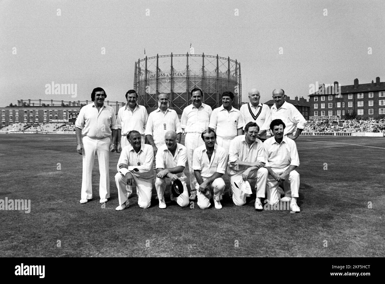 The England Past Players team: (back row, l-r) Fred Trueman, Jim Parks ...