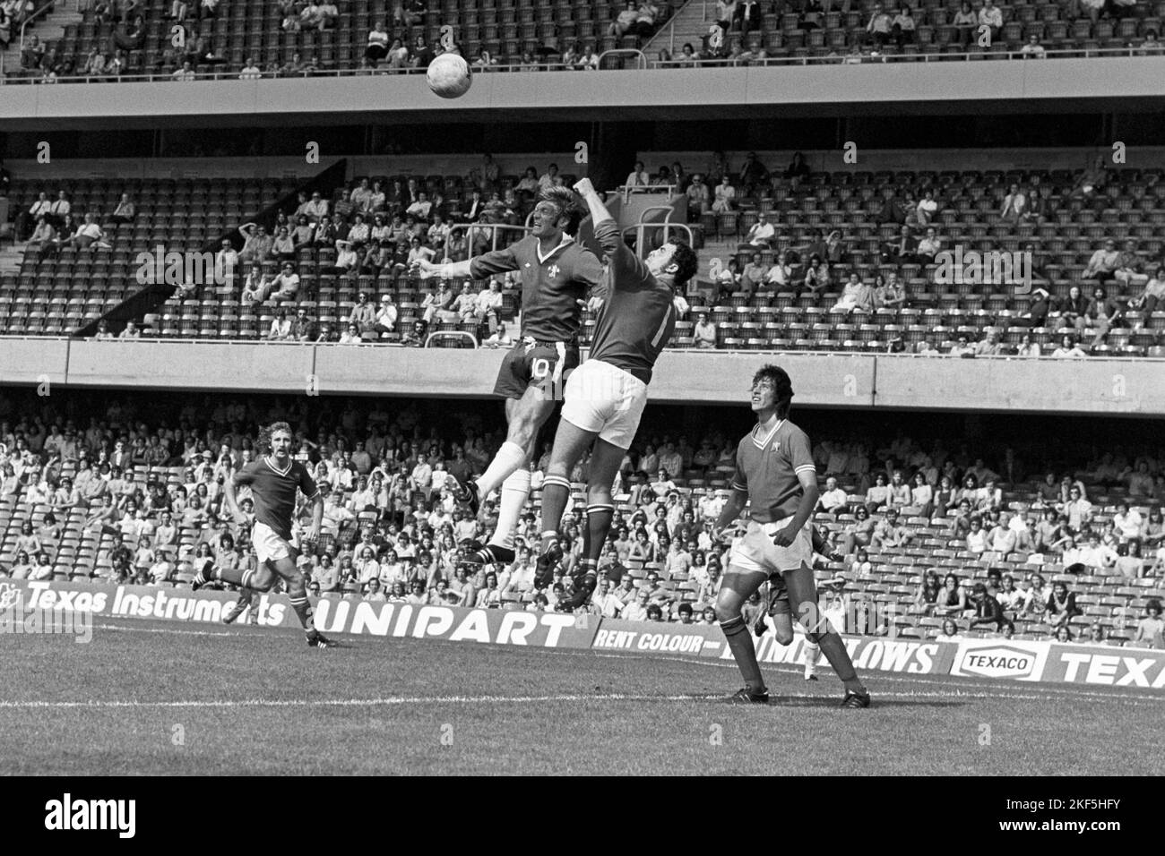 Bill Garner (Chelsea) in a challenge for the ball with Bristol City ...