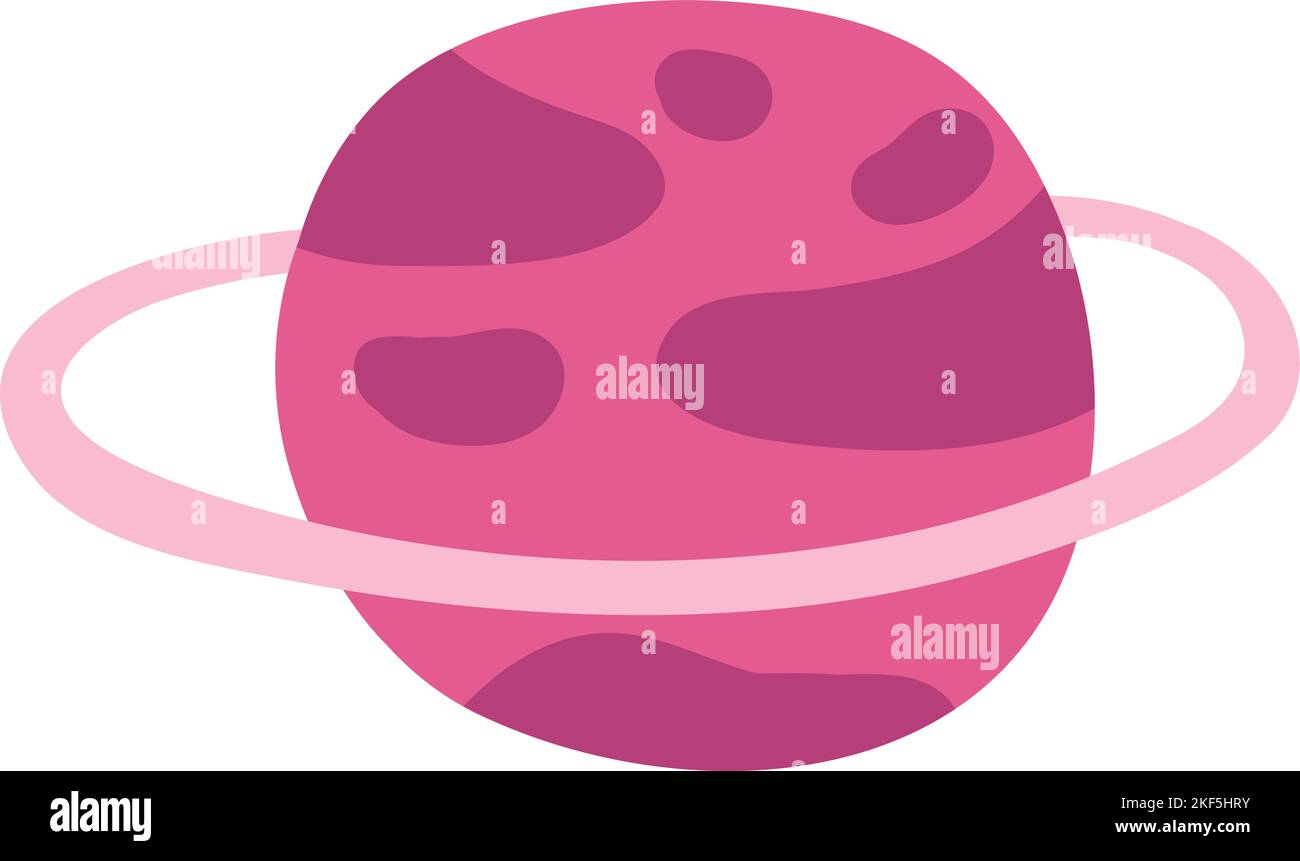 Cute planet with ring. Hand drawn color space body Stock Vector Image ...
