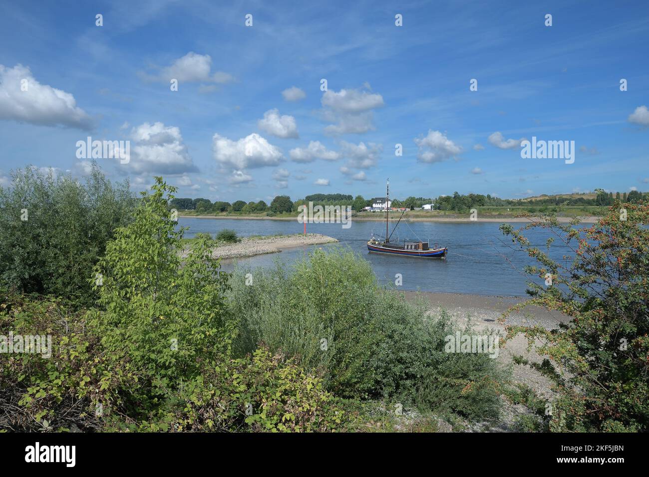 historic Eel Fishing Boat called Aalschokker,Rhine River,Monheim am ...