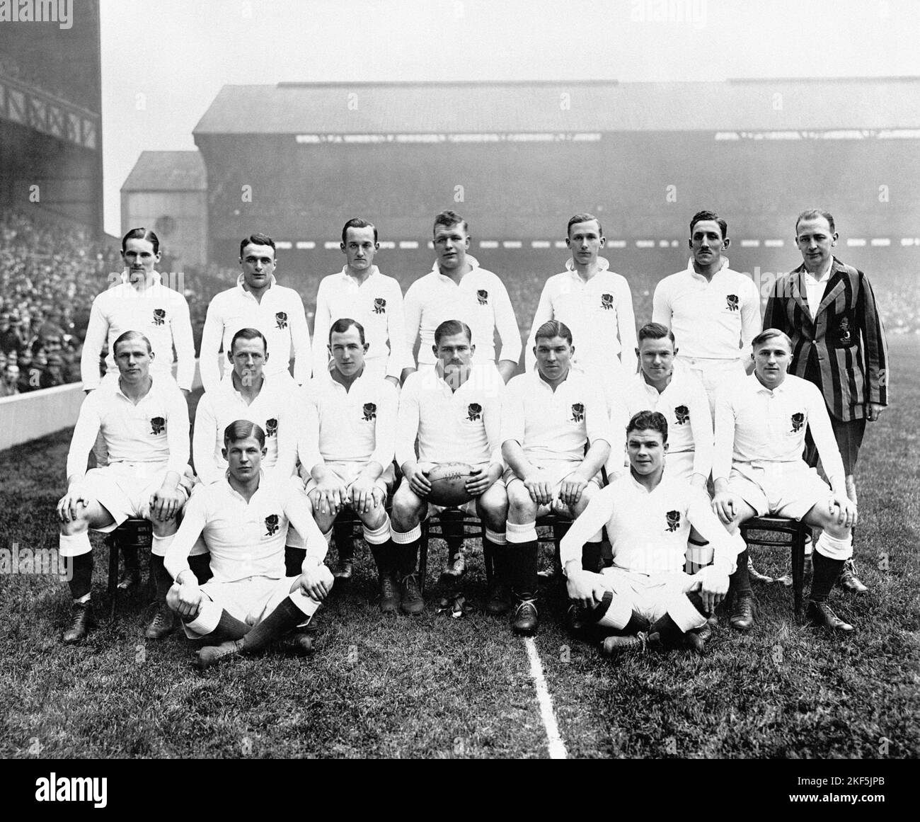 England team group: (back row, l-r) Lewis Booth, Ernie Nicholson, Allan ...