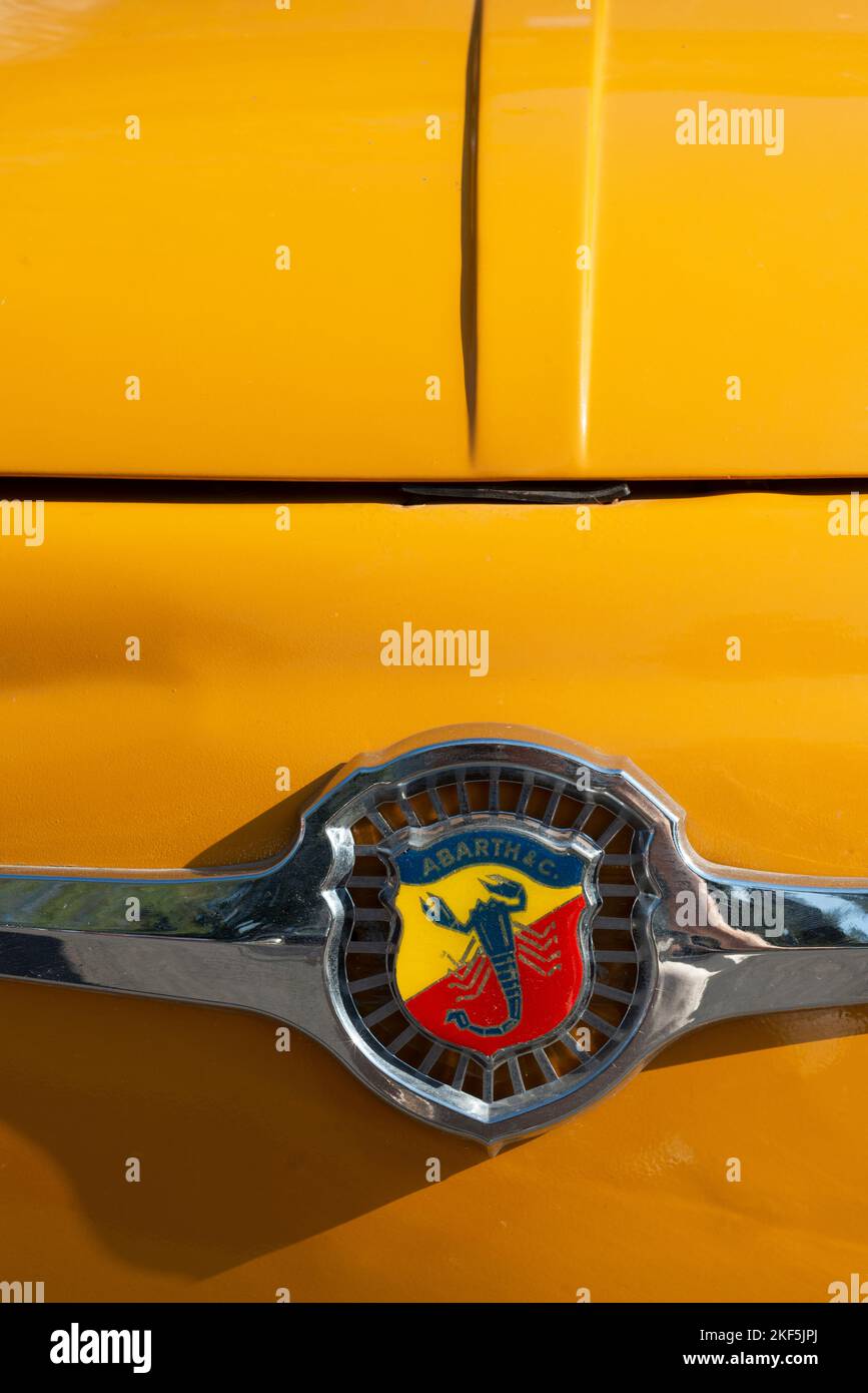Italy, Lombardy, Meeting of Vintage Cars, Fiat Abarth 595, Logo Stock ...