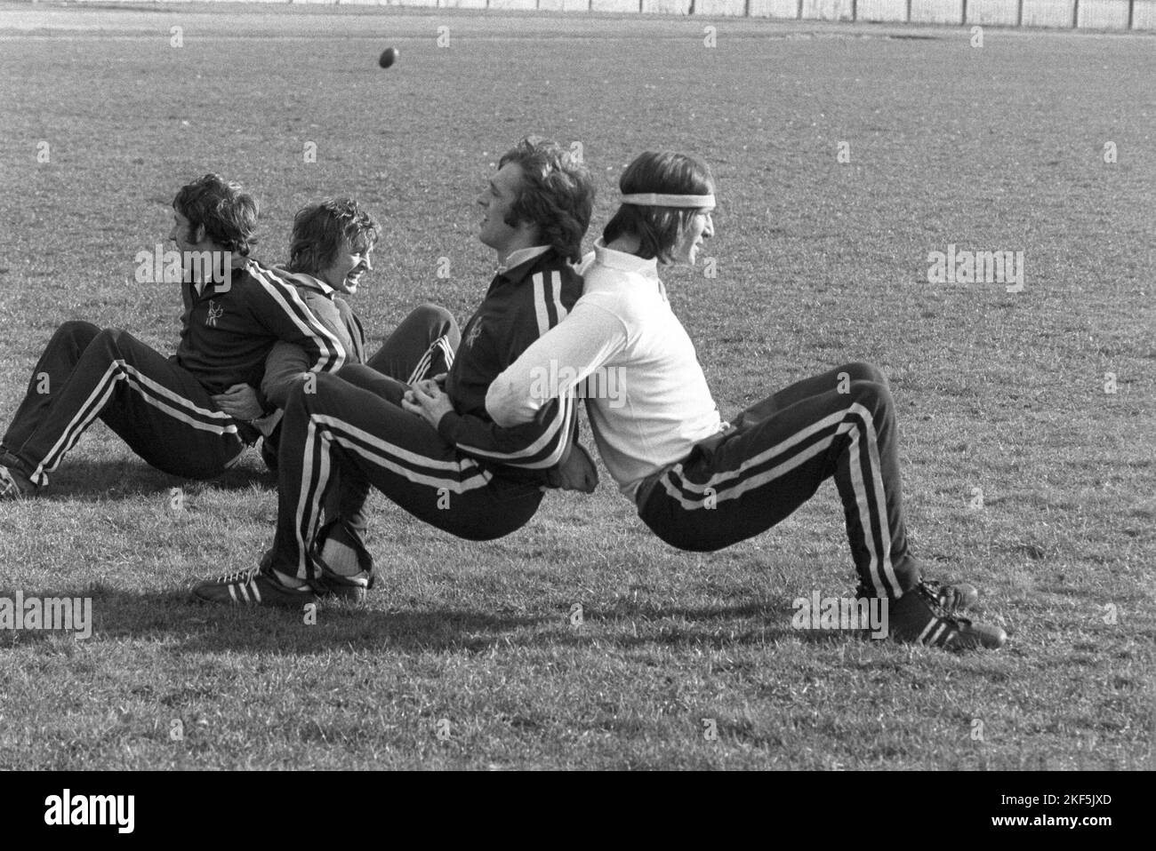 (L-R) England's Tony Neary and Andy Ripley working out together at The ...