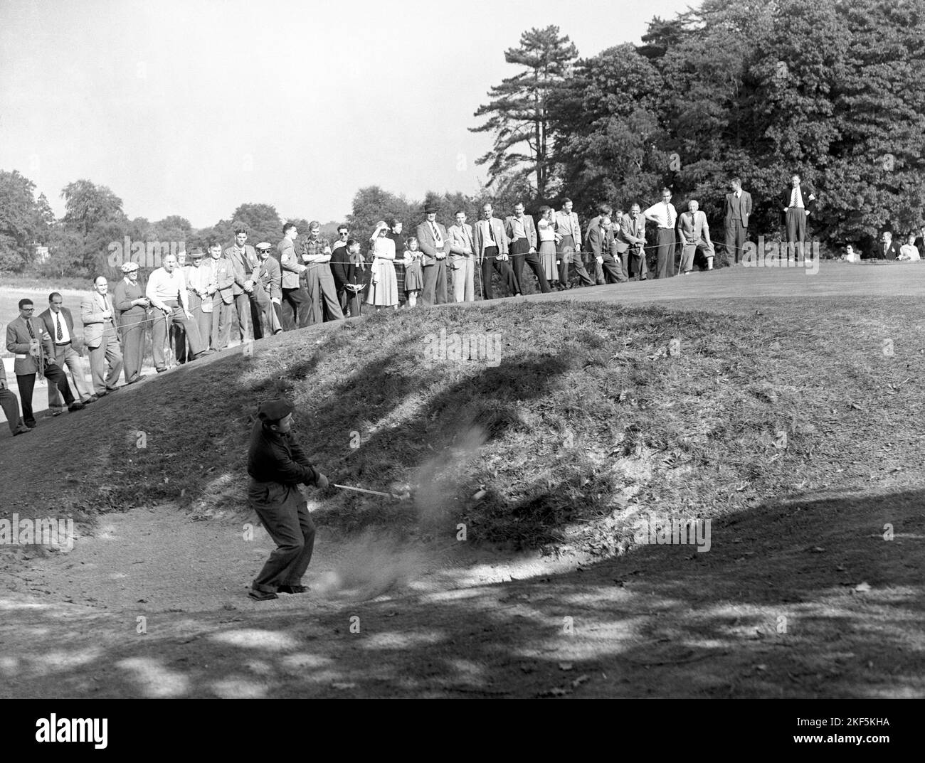 Ted Kroll of the USA at the second green where he was bunkered. Fred ...