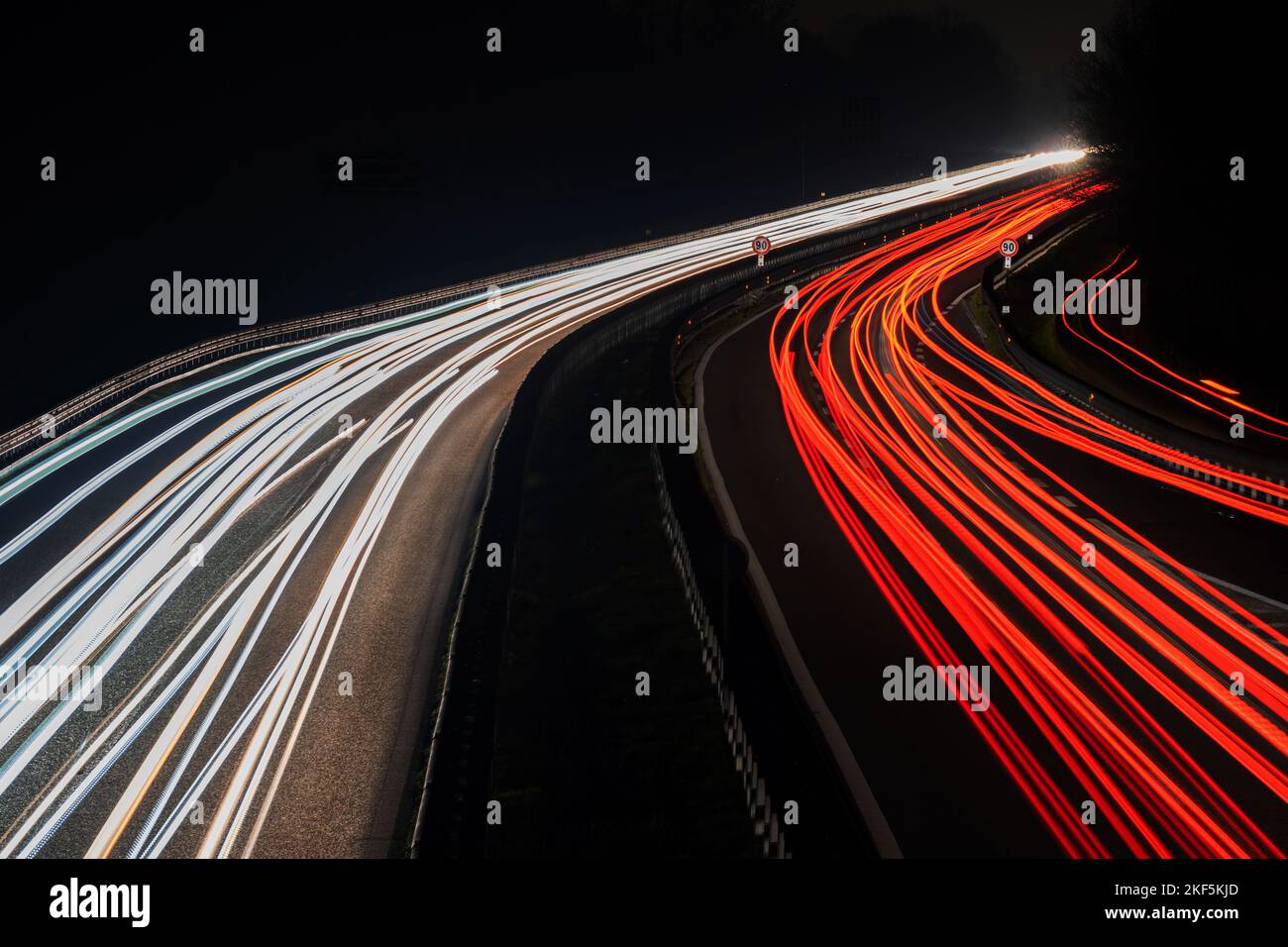 Blurred truck lights. Abstract image of night traffic lights on the ...