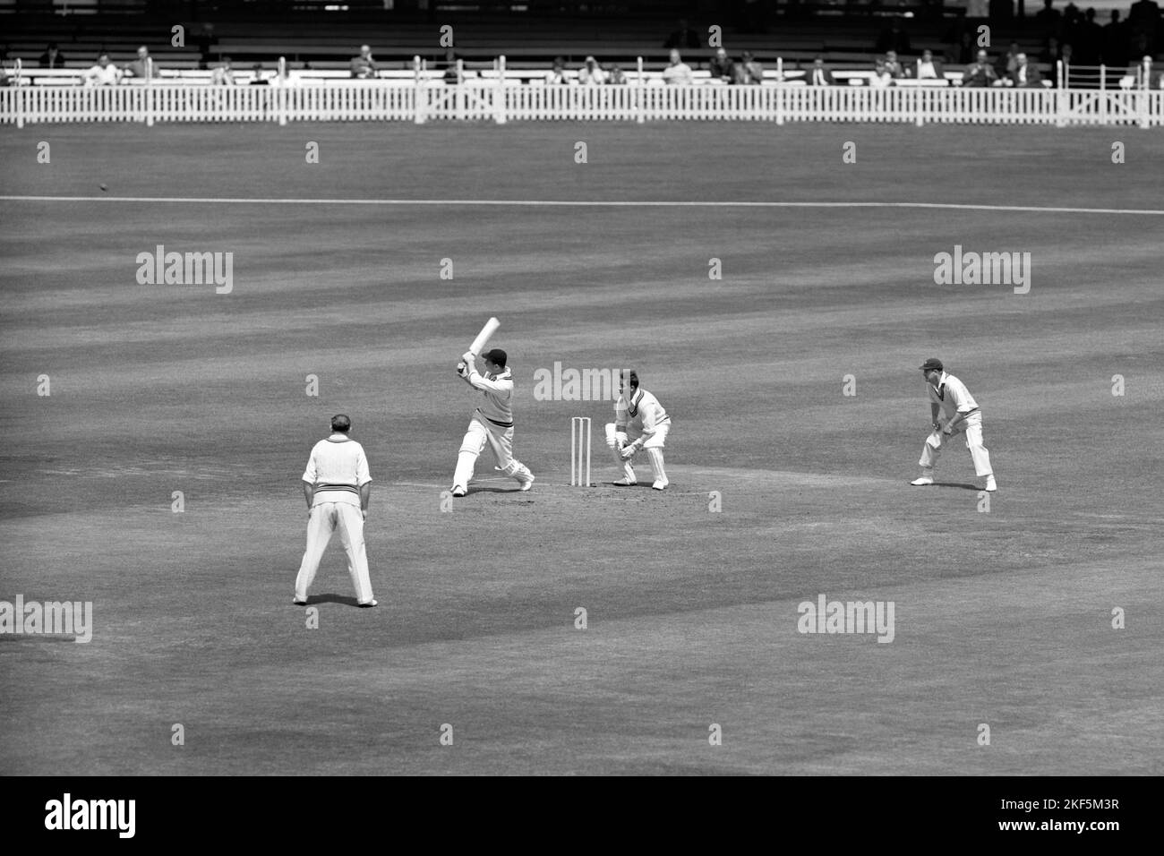 Robert Alec gale of Middlesex drives a ball from Brian Langford to the ...