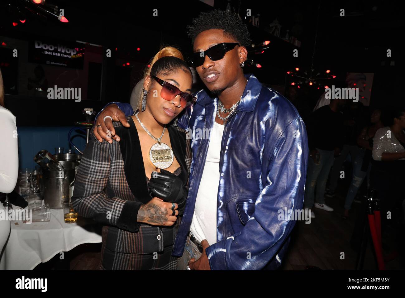 LAS VEGAS, NEVADA - NOVEMBER 13, 2022 DJ PZB and Lucky Daye attend Tank ...