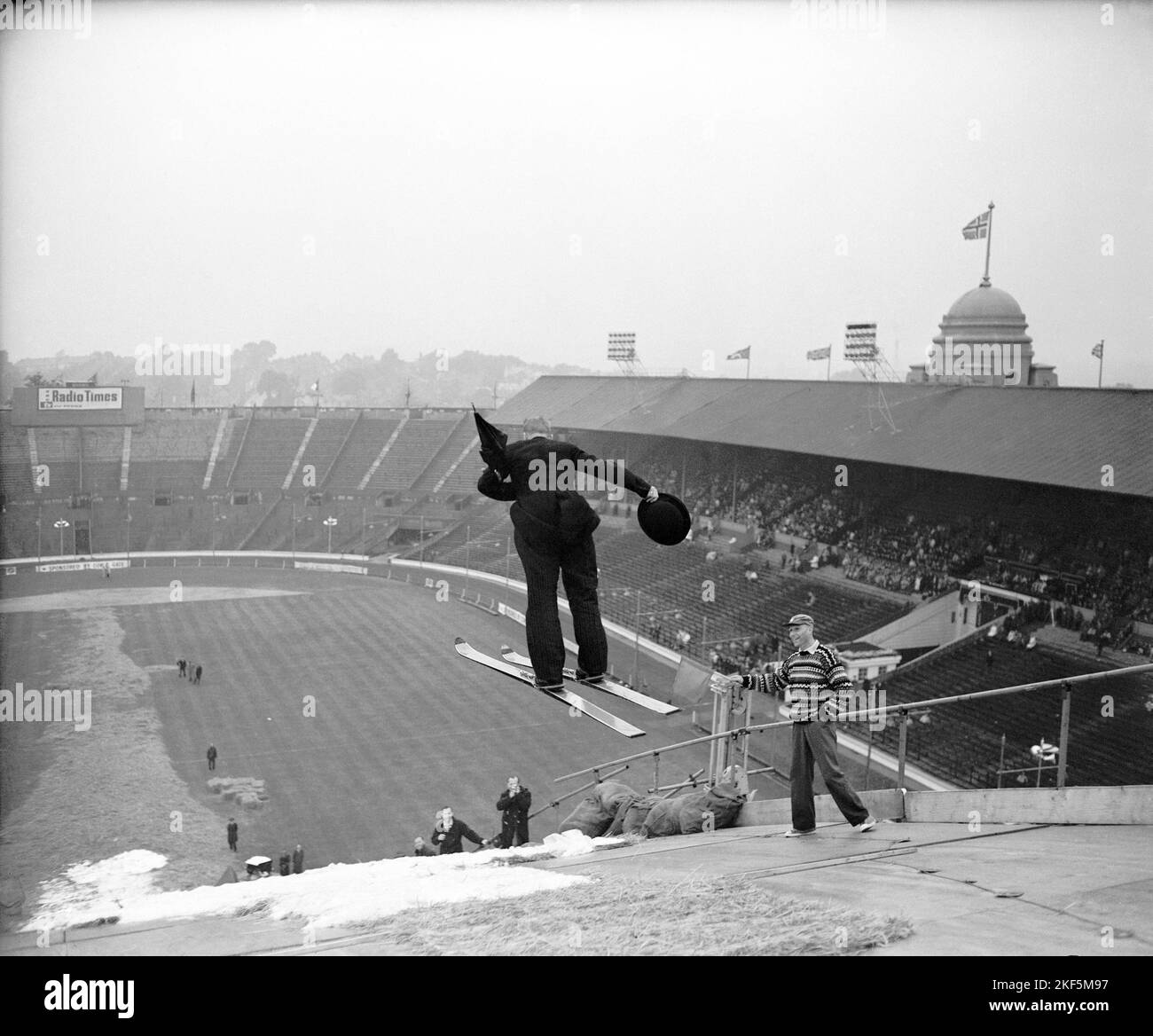 Frank Hansen takes the jump in a full 'City Gent' outfit, wearing a ...