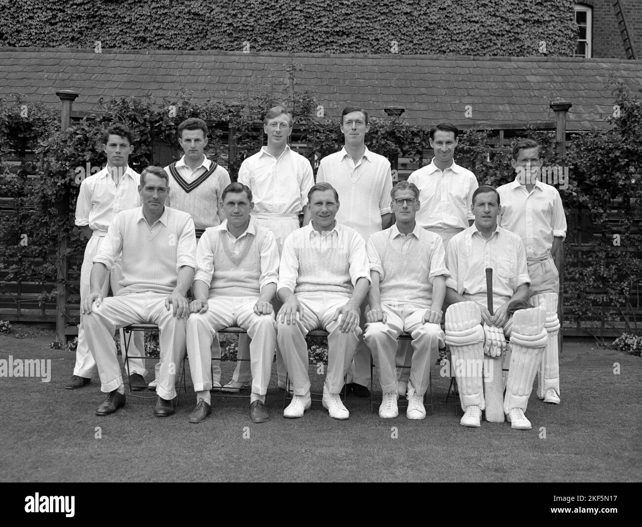 The Royal Navy cricket team. Back row, left to right, 2nd Lieutenant ...