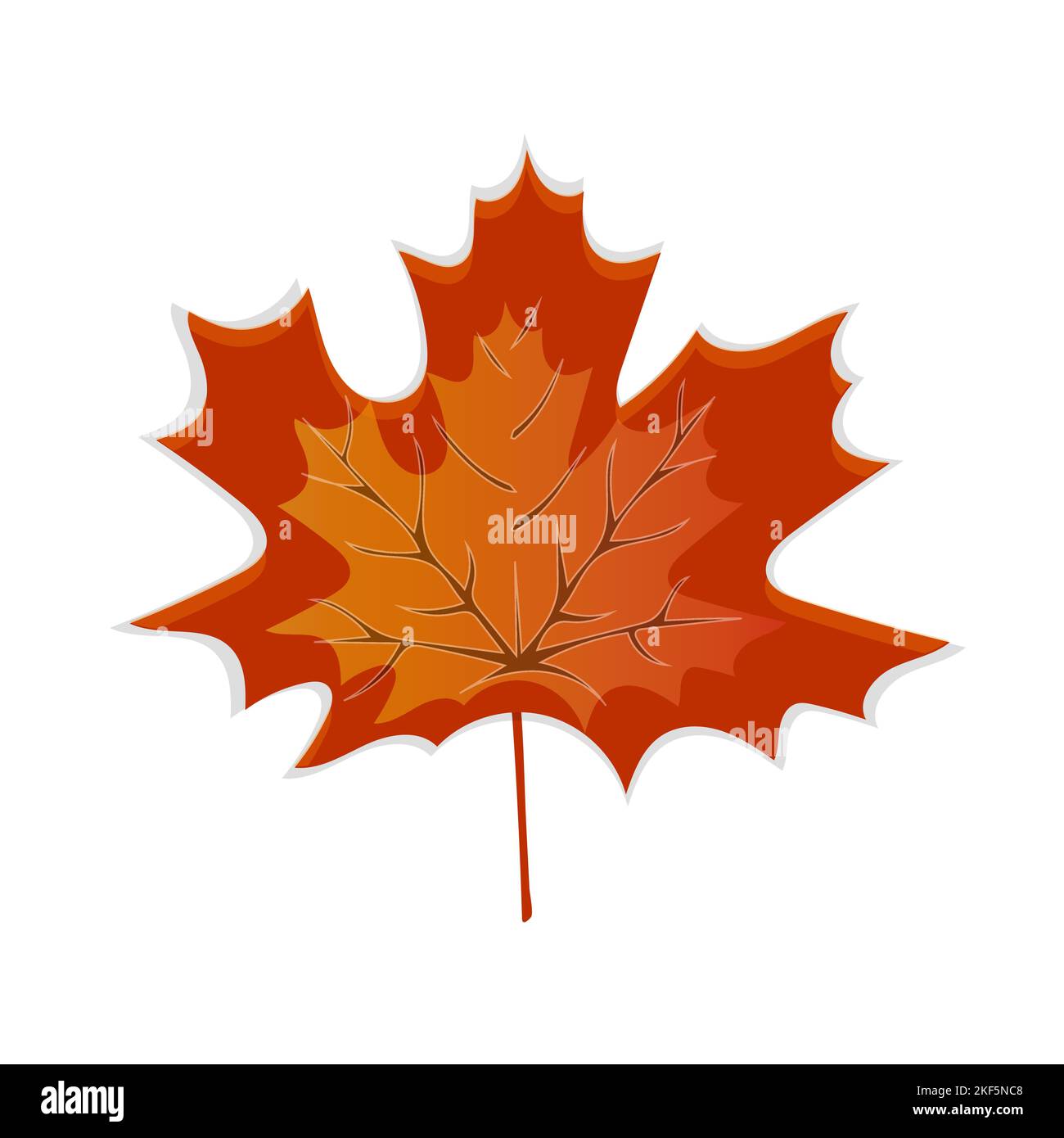 Autumn leaf. Autumn maple leaf isolated on a white background. Vector ...