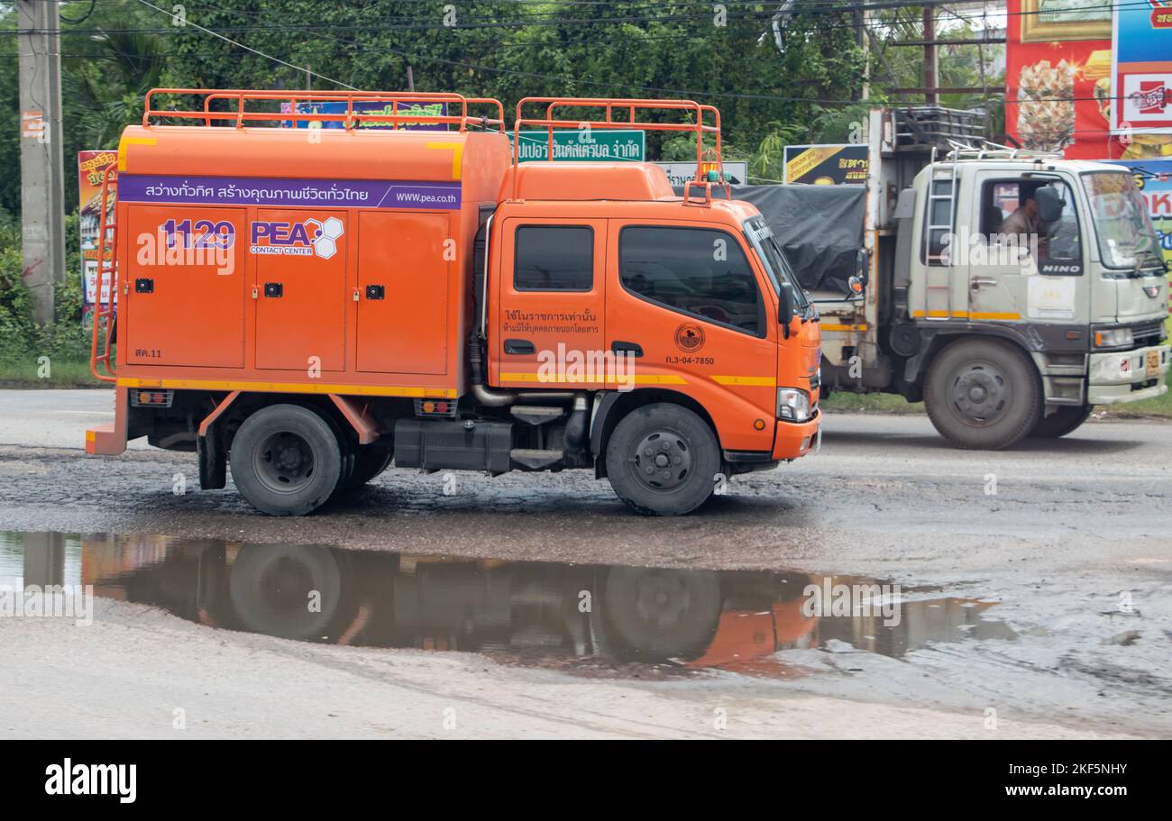 Ratchaburi, Thailand, NOV 14 2022, The Provincial Electricity Authority ...
