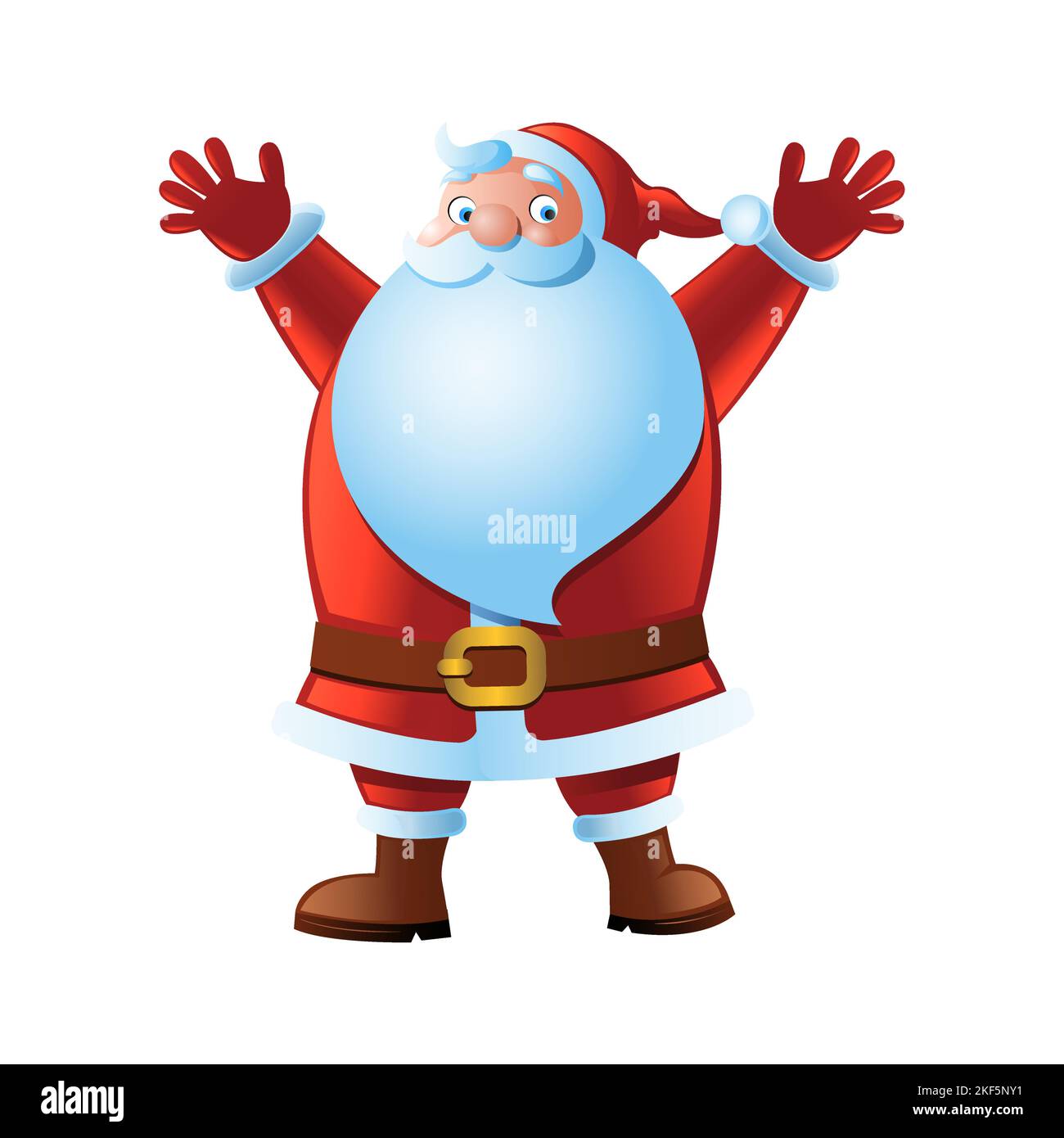 Clipart of cartoon version of santa claus raise hand in christmas ...