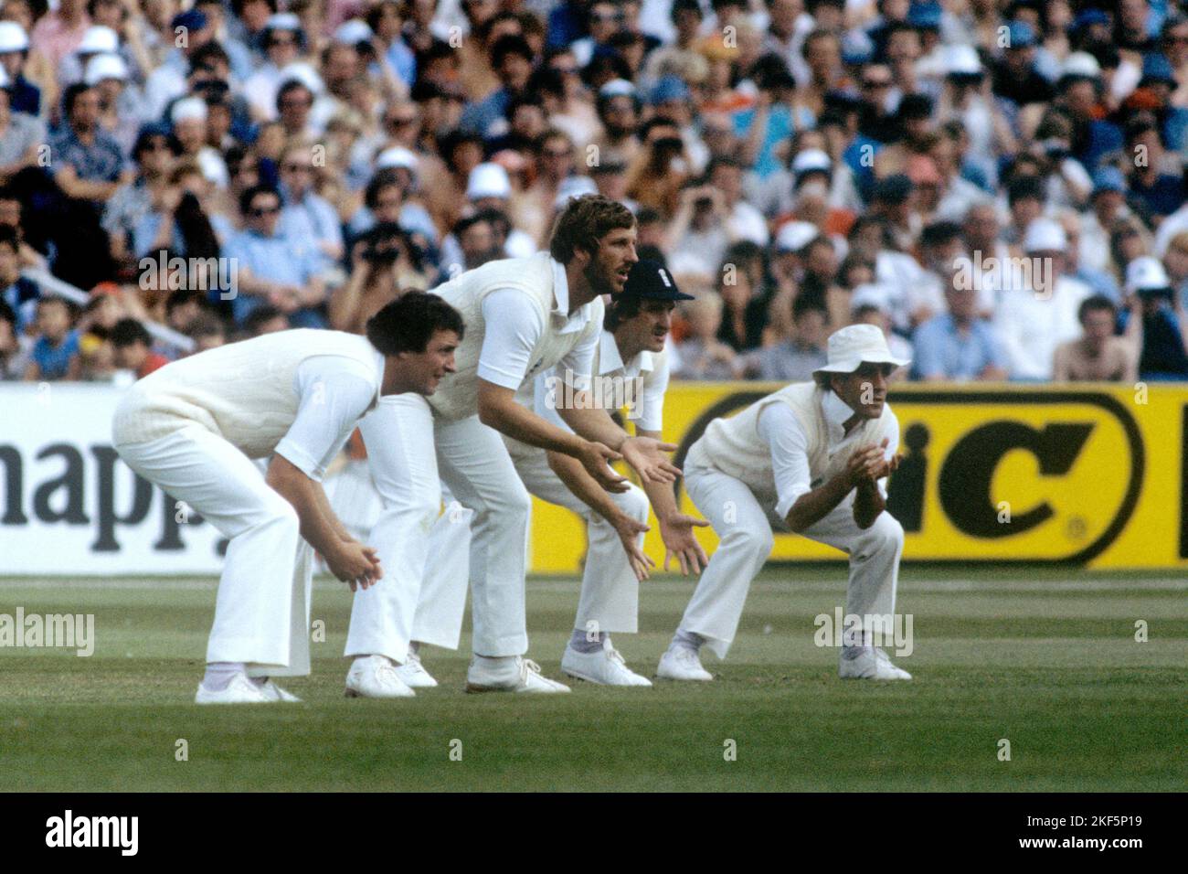 Left to right, John Emburey, Ian Botham, Chris Tavare and Mike Brearley ...