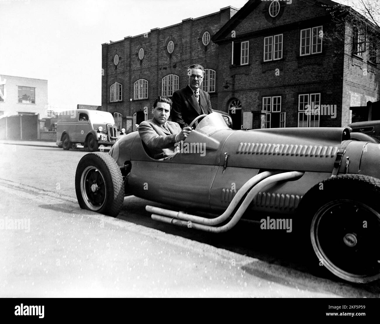 (L-R) John Cooper and his father Charles with their Cooper-Bristol ...