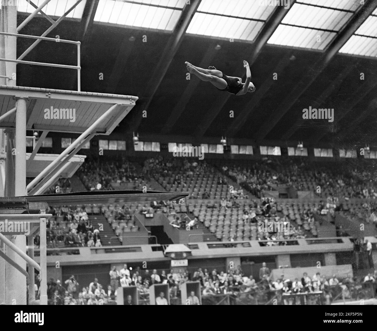 Zoe Olsen-Jensen of USA dives in the women's springboard event, she ...
