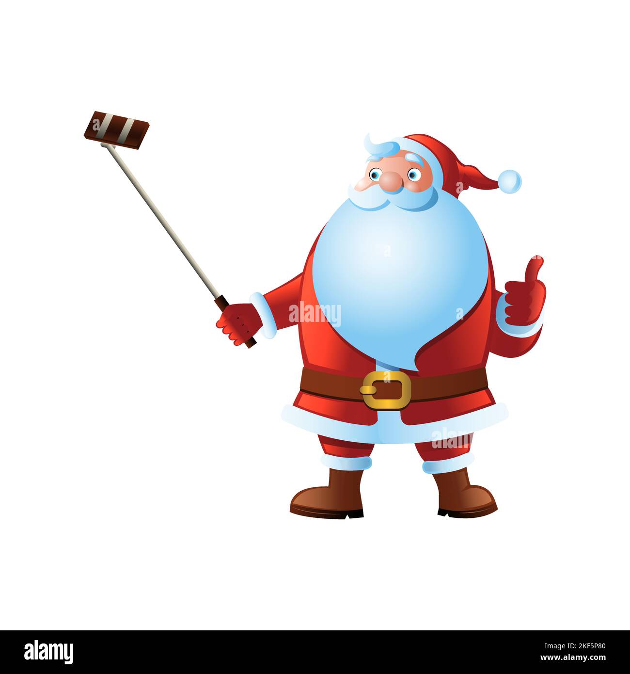 Clipart of cartoon version of santa claus selfie in christmas season ...
