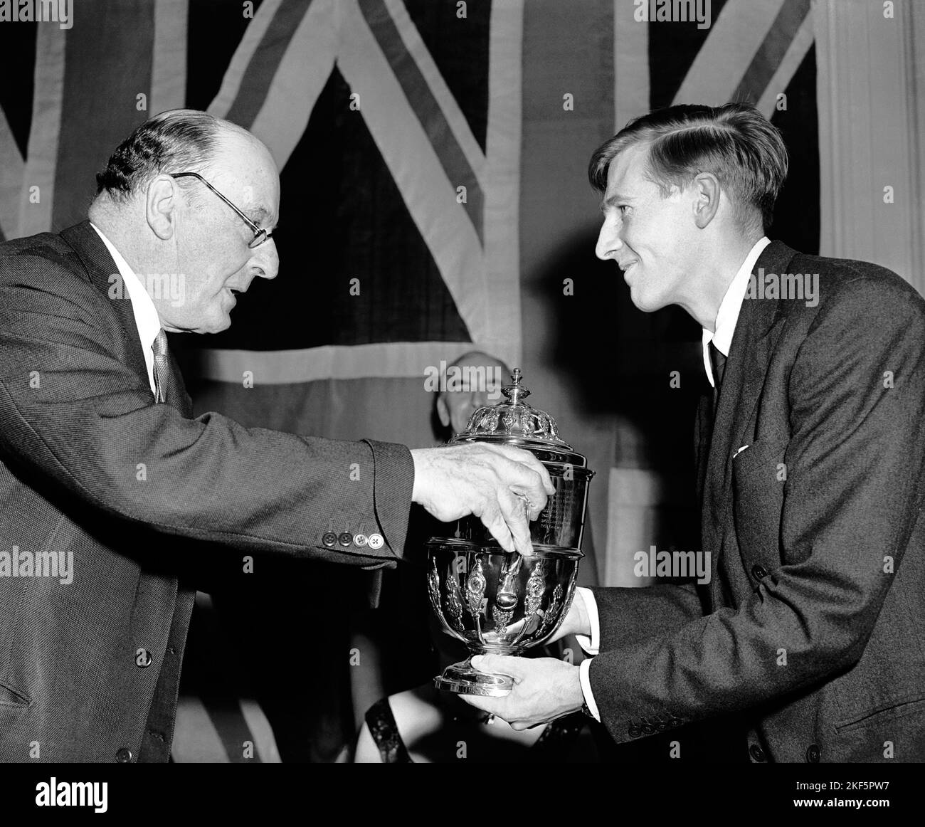 (L-R) Lord Brabazon of Tara presents the Sportsman of the Year trophy ...