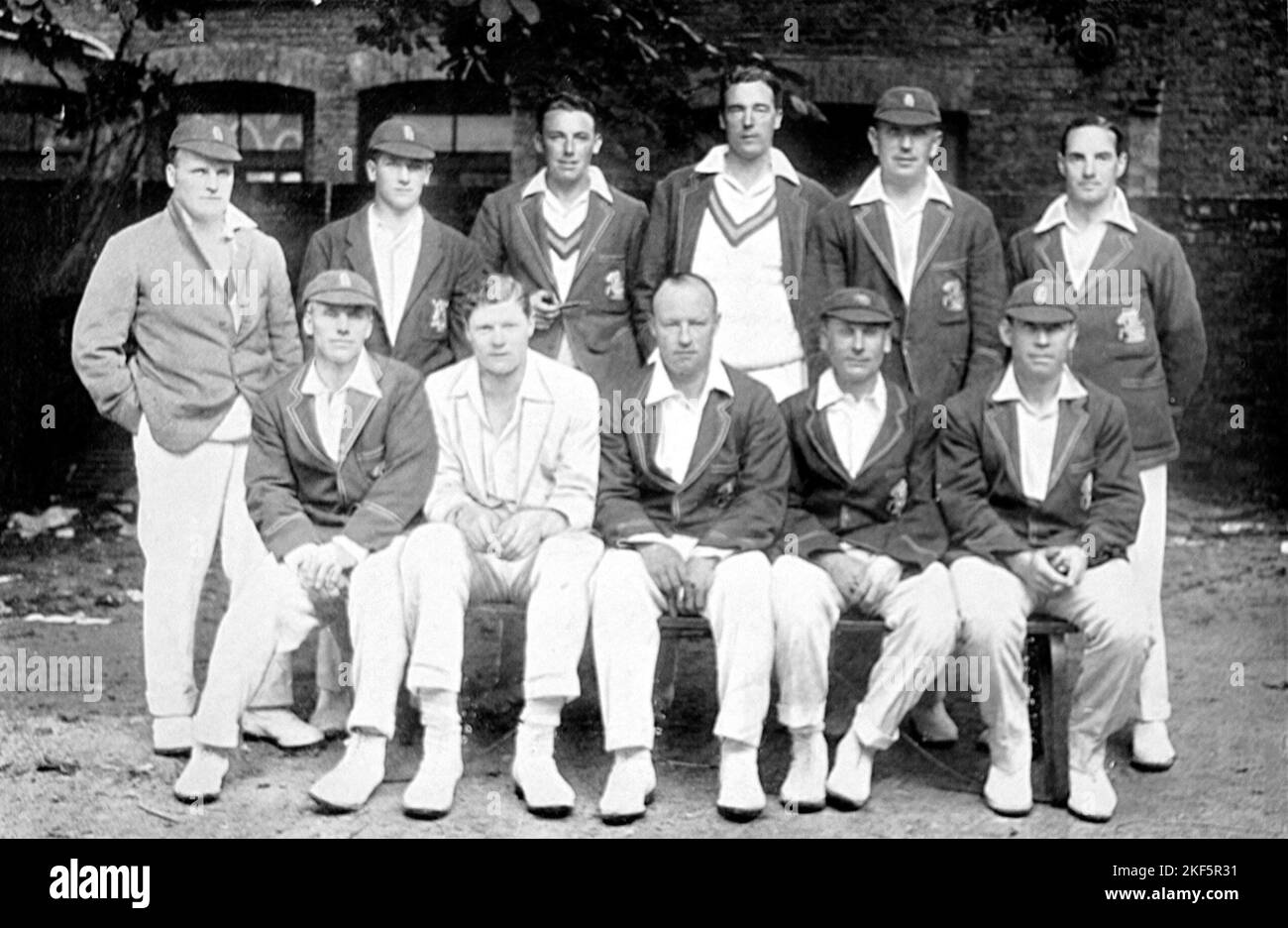 England team group: (back row, l-r) Roy Kilner, Harold Larwood, Maurice ...