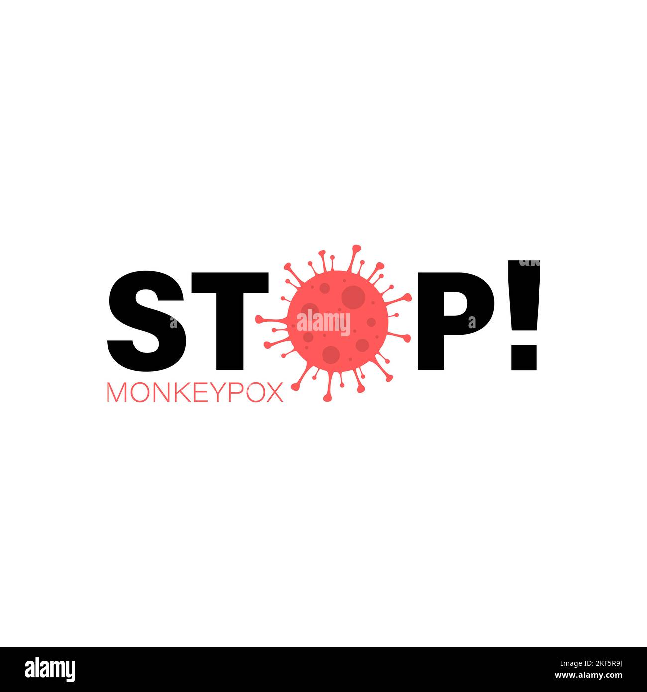 Stop monkey pox virus illustration on white background Stock Vector ...
