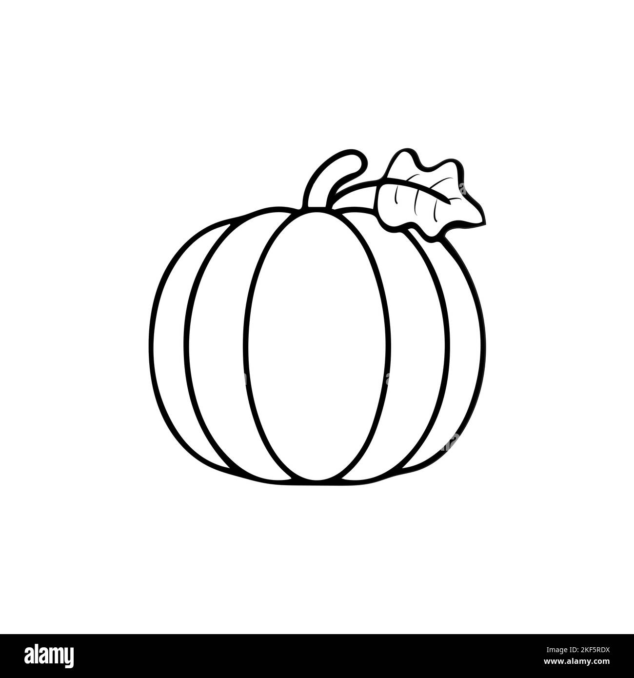 Pumpkins flat vector icon isolated on white. Hand drawn simple doodle ...