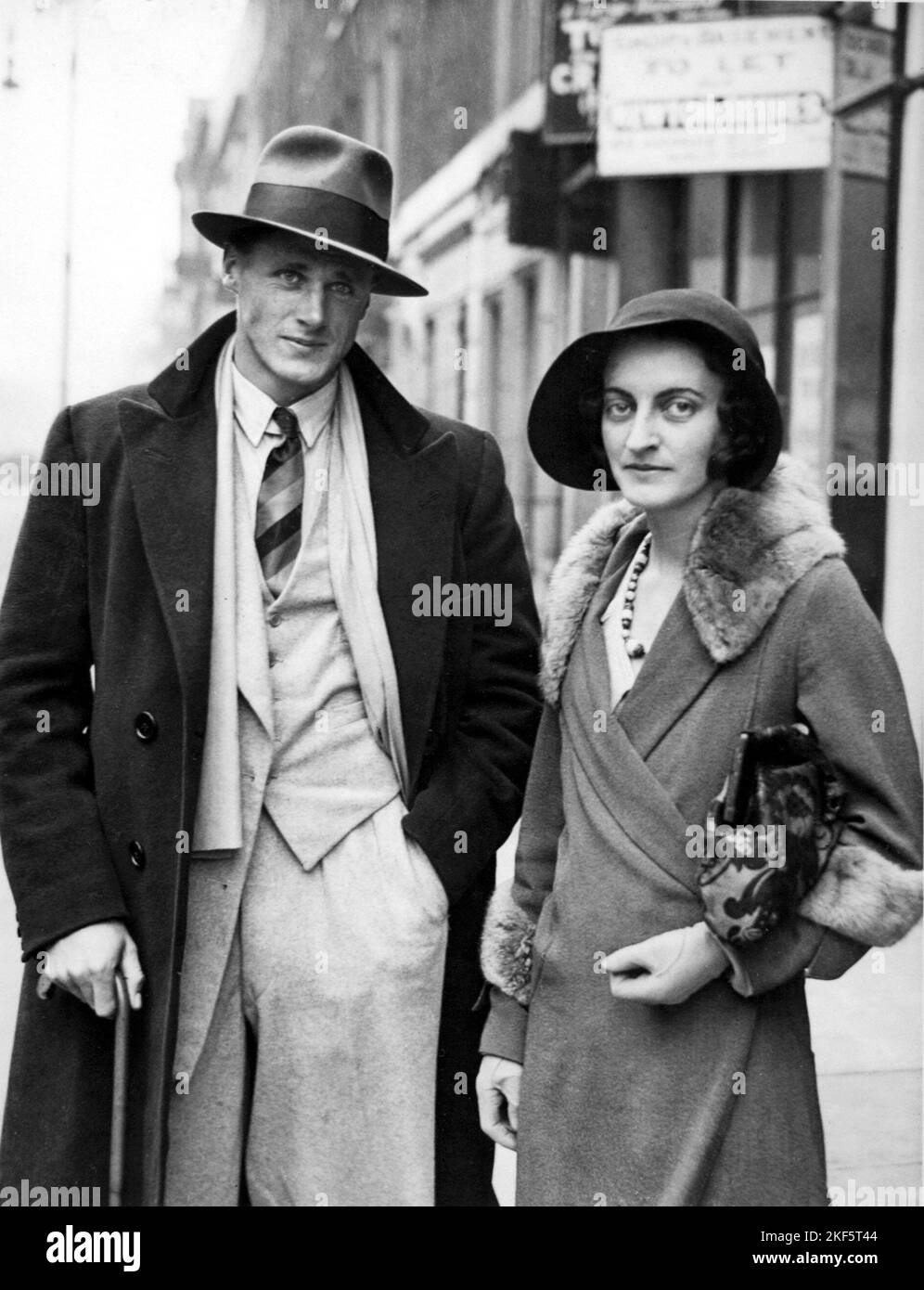 (L-R) 1932 Olympic 400m hurdles gold medallist Bob Tisdall with his ...
