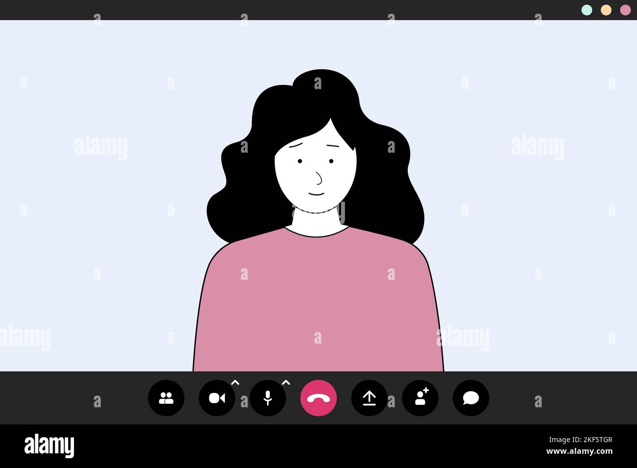 Girl talking on video call. Video call application illustration Stock ...