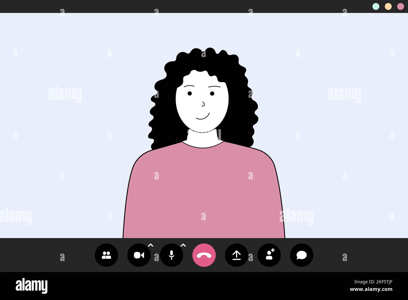 Girl talking on video call. Video call application illustration Stock ...