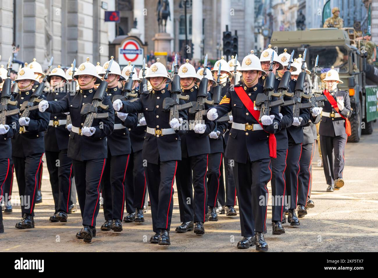 Royal Marines marching group at the Lord Mayor's Show parade in the ...
