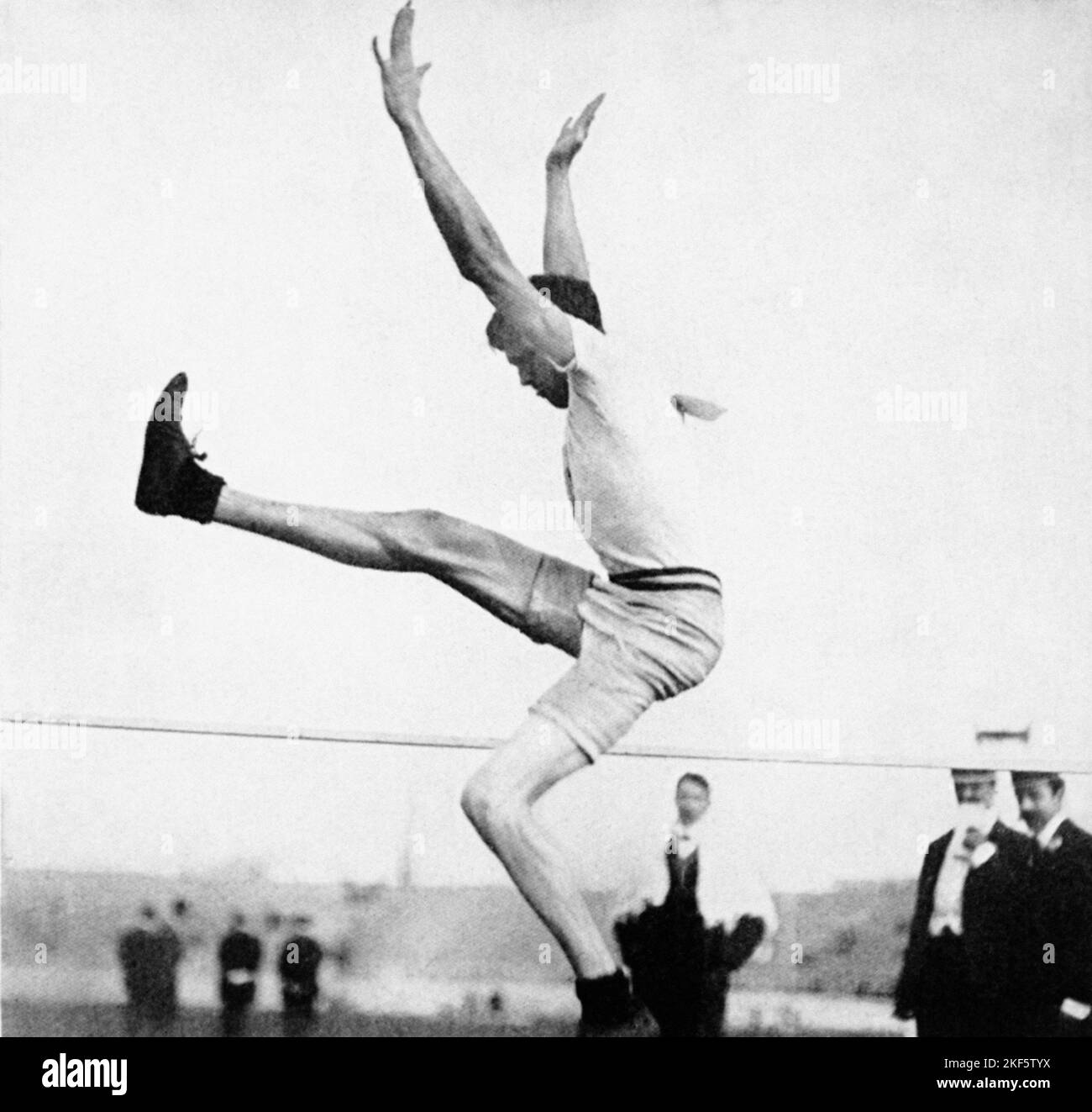 USA's Ray Ewry clears the bar to win gold, his tenth Olympic gold in ...