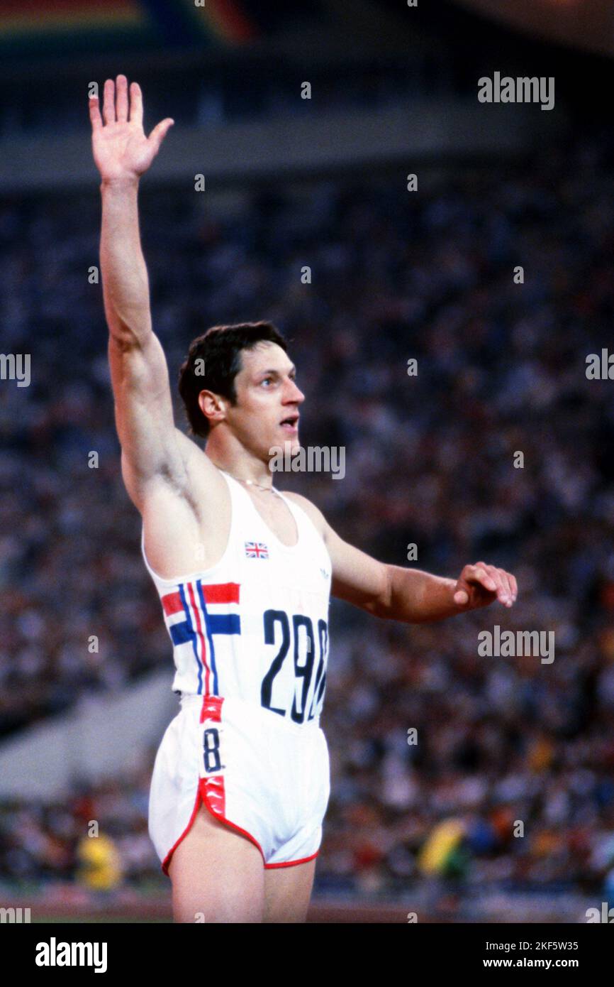 Great Britain's Allan Wells celebrates winning gold Stock Photo - Alamy