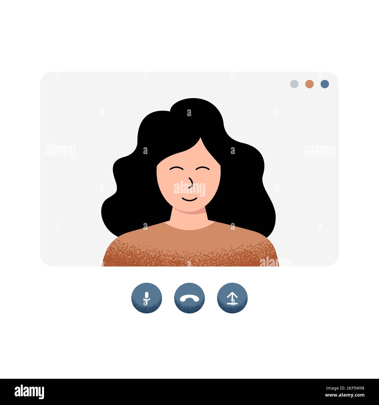 Pretty girl talking on video call. Video calls concept Stock Vector ...