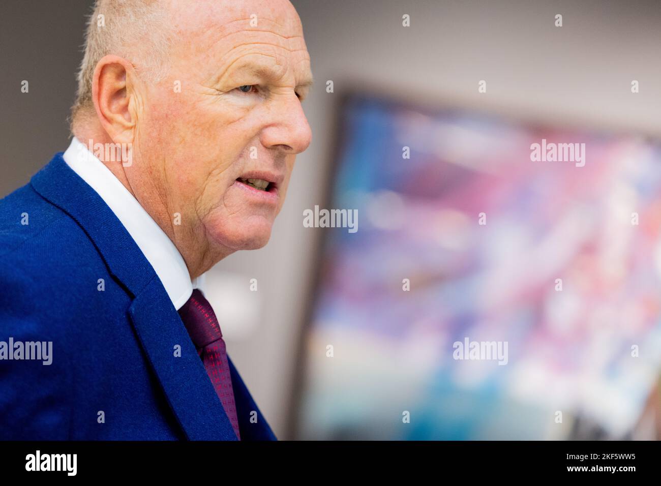 Cologne, Germany. 16th Nov, 2022. Laszlo Von Vertes, art dealer, stands ...