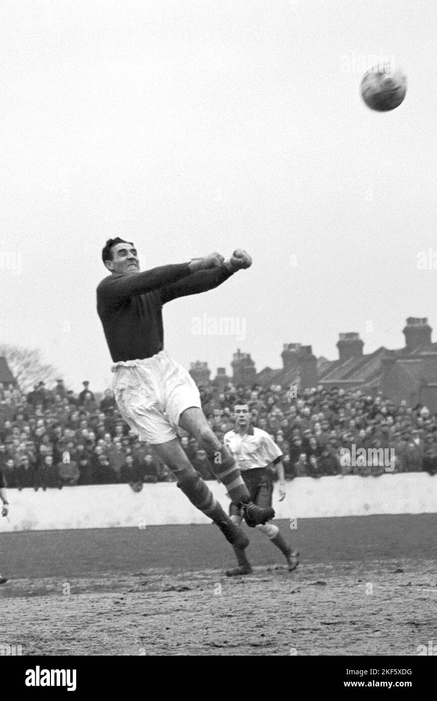 Tranmere Rovers goalkeeper George Payne punches clear from a corner ...