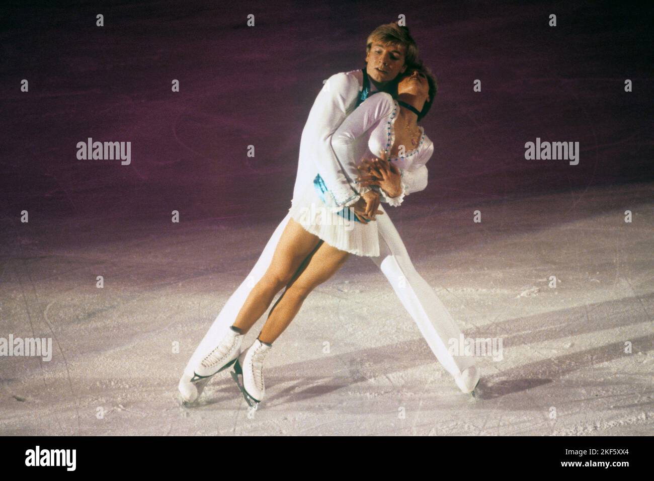 Ice skaters Jayne Torvill, right, and Christopher Dean, during their ...